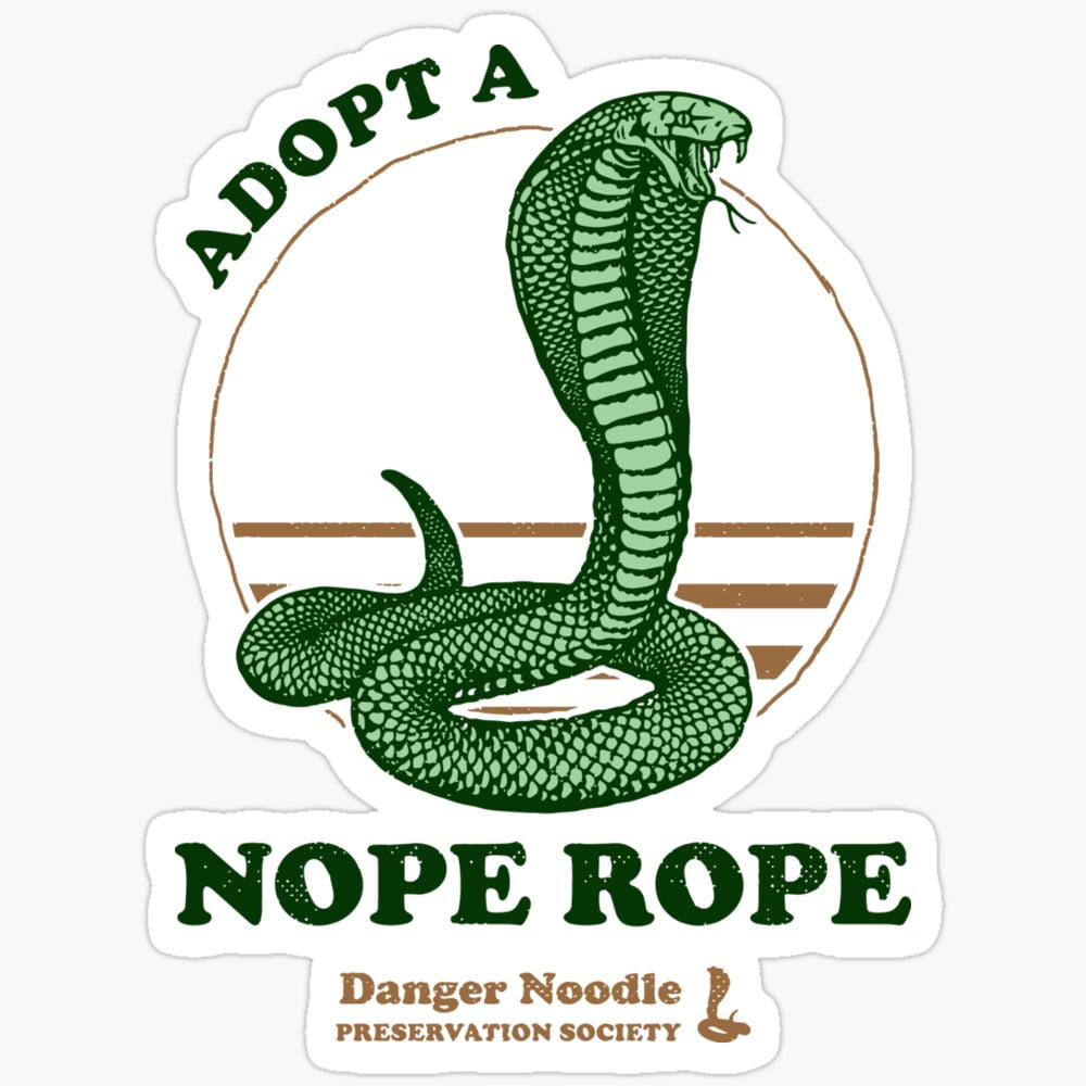 DOPASTICKER Adopt A Nope Rope - Danger Noodle Preservation Society Gift ...