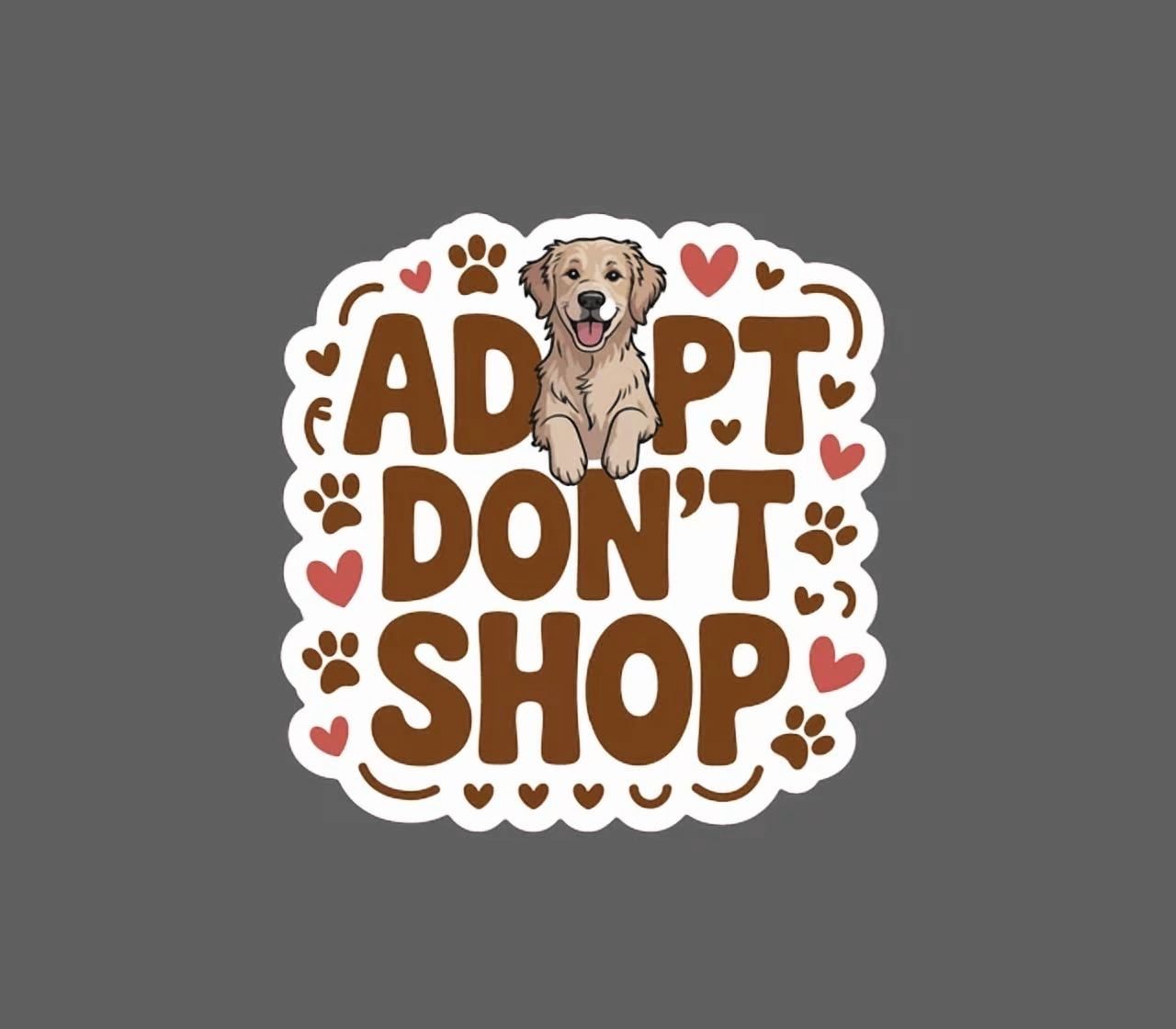 DOPASTICKER Adopt Don'T Shop Sticker Dog Cat Animals Pet Friend Gift ...