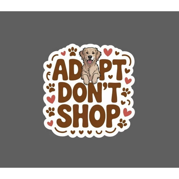 DOPASTICKER Adopt Don'T Shop Sticker Dog Cat Animals Pet Friend Gift ...