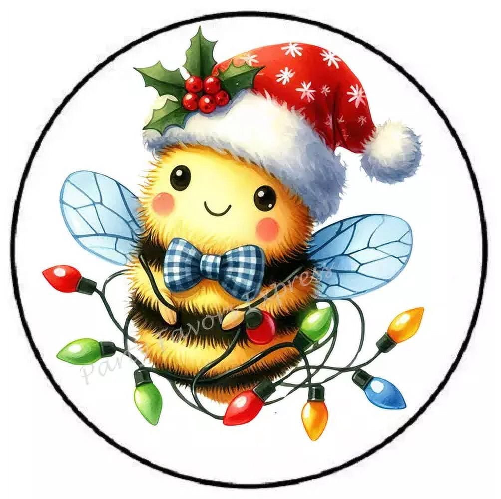 DOPASTICKER Adorable Bee Chris.Tmas Lights Stickers Favors Gift You ...