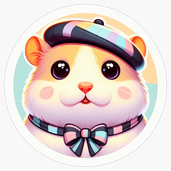 DOPASTICKER Adorable Cute Dwarf Baby Hamster Sticker, Phone Sticker Car ...
