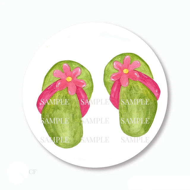 DOPASTICKER Adorable Flip Flop Scrapbook Stickers Phone Decal Water ...