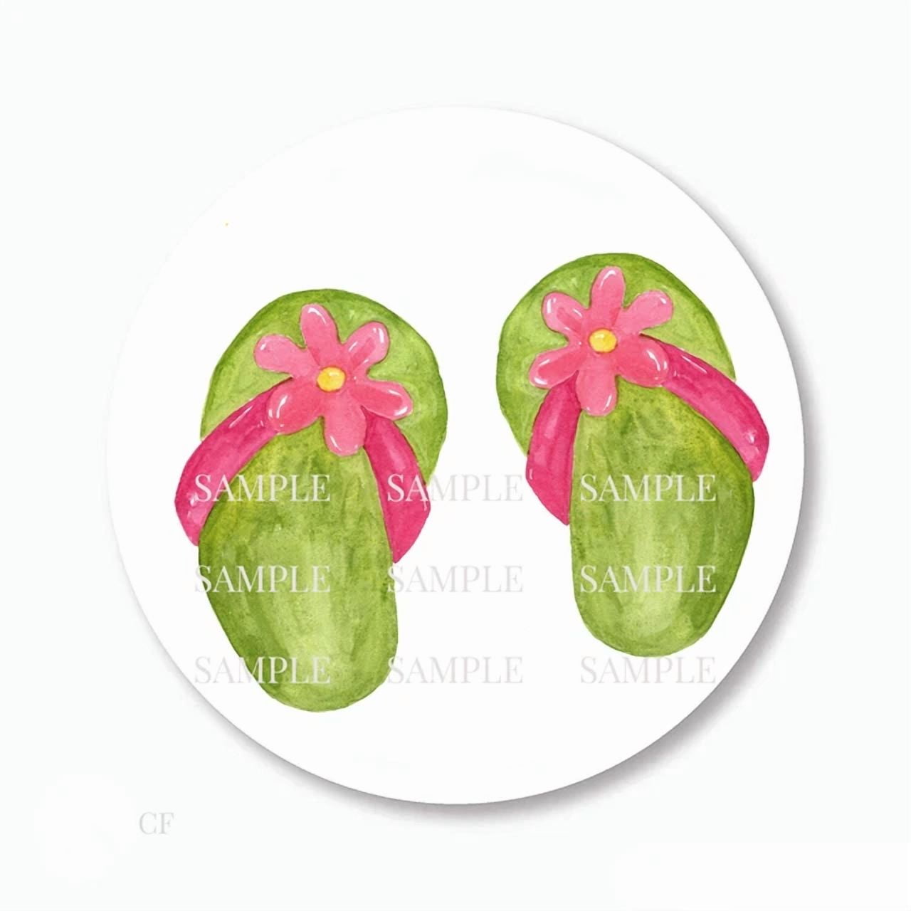 DOPASTICKER Adorable Flip Flop Scrapbook Stickers Phone Decal Water ...