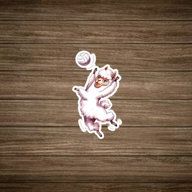 DOPASTICKER Adorable Volleyball Playing Llama Sticker - Cute Animal ...