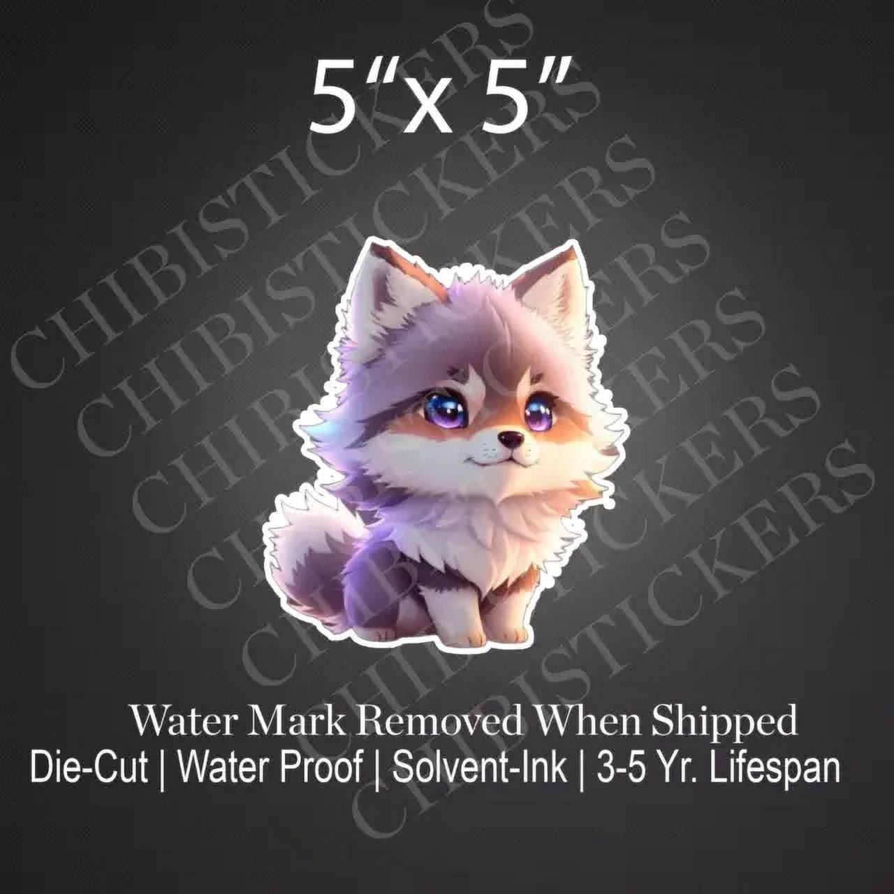 DOPASTICKER Adorable Wolf Wolves Chibi Dog Waterproof Decorative Laptop ...
