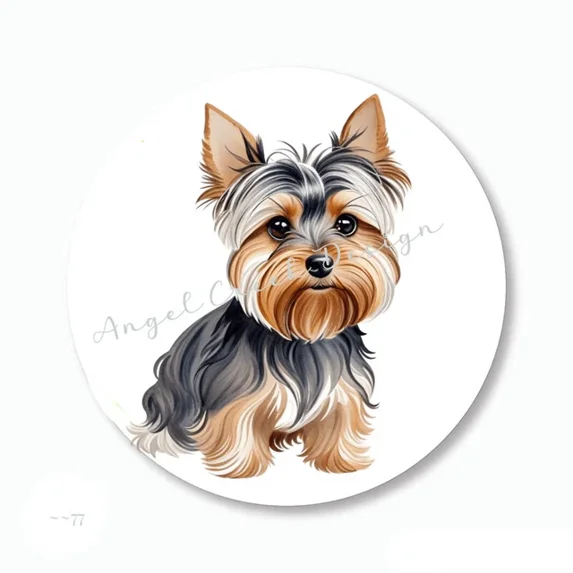 DOPASTICKER Adorable Yorkie Dog Yorkshire Terrier Stickers Phone Decal ...