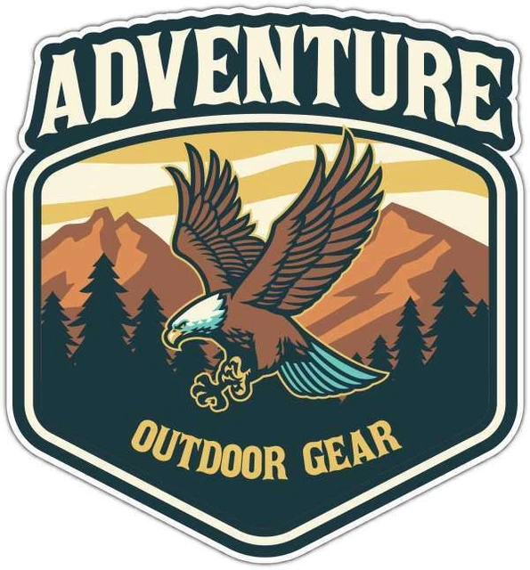 DOPASTICKER Adventure Outdoor Gear Bald Eagle Camping Car Window ...