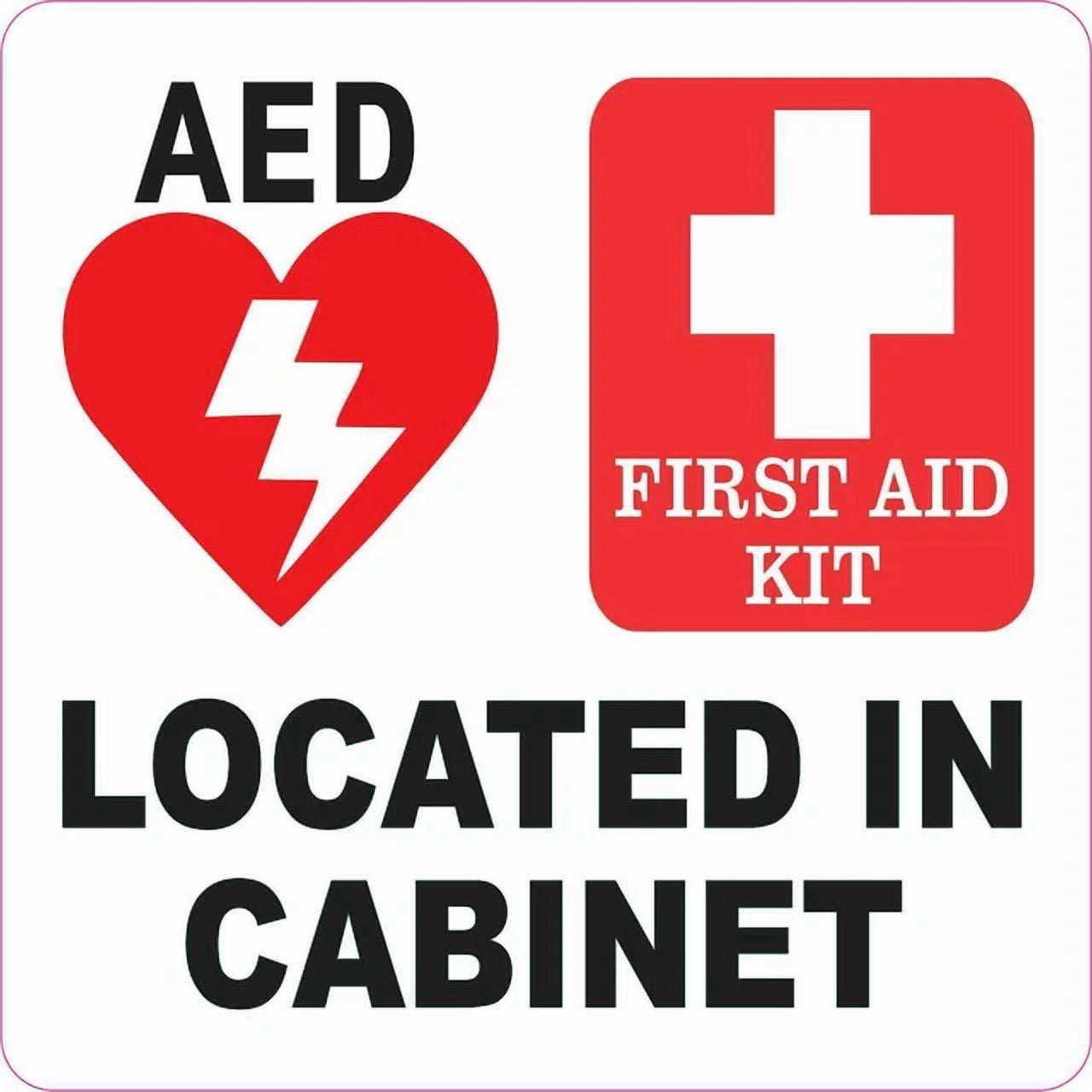 DOPASTICKER Aed And First Aid Kit Located In Cabinet Sticker Business ...