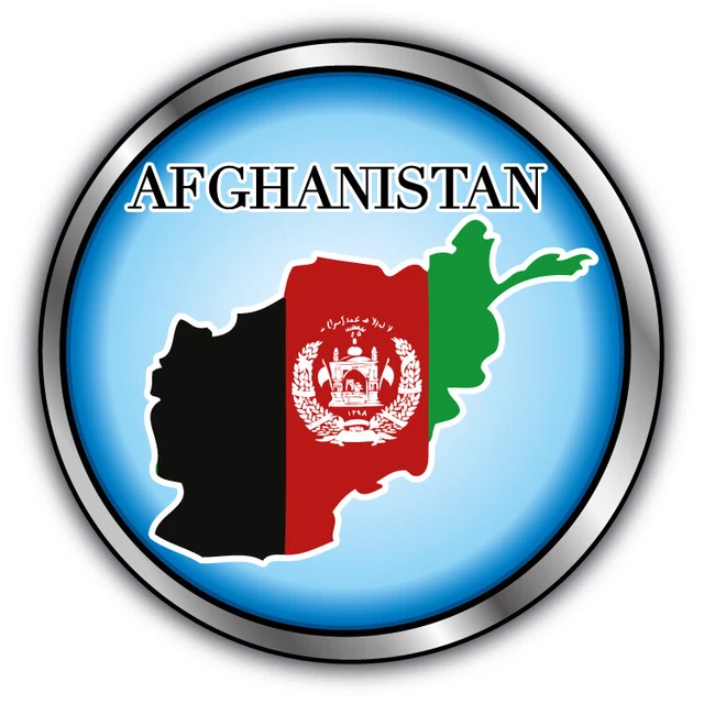DOPASTICKER Afghanistan Flag Map Sticker Decal Phone Decal Water Bottle ...