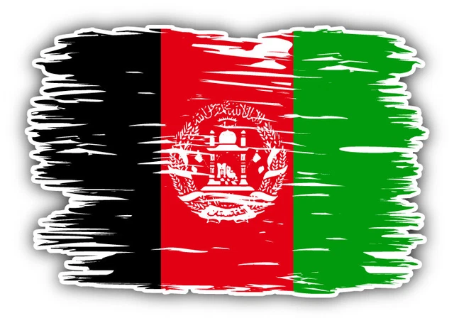DOPASTICKER Afghanistan Flag Ragged Sticker Decal Phone Decal Water ...