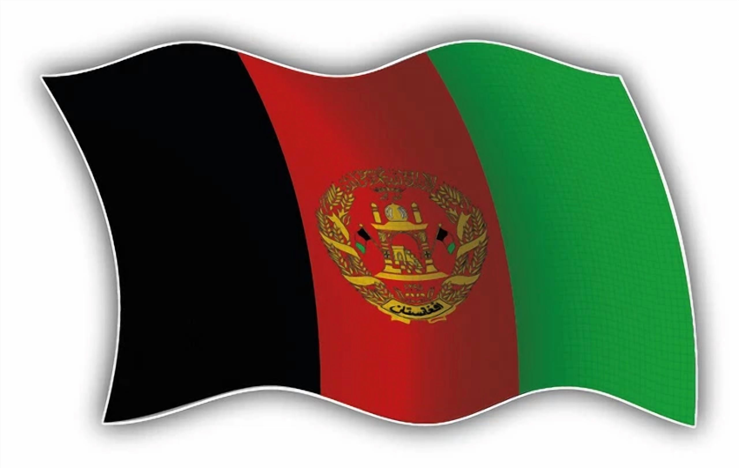 DOPASTICKER Afghanistan Wavy Flag Sticker Decal Phone Decal Water ...