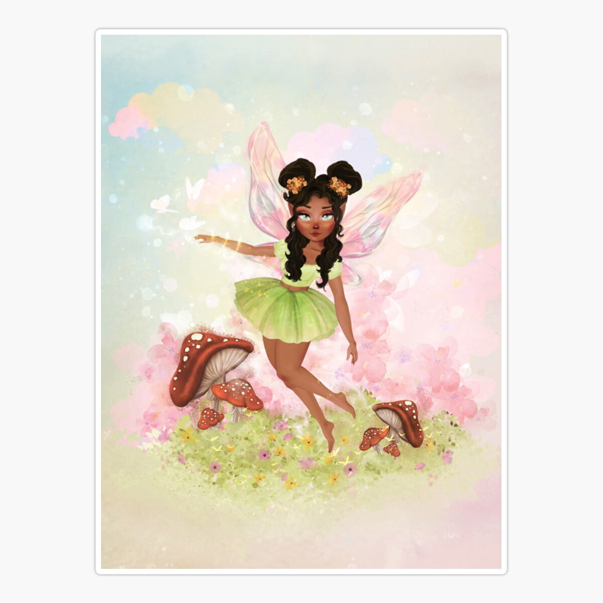 DOPASTICKER African American Fairy Sticker, Phone Sticker Car Sticker ...