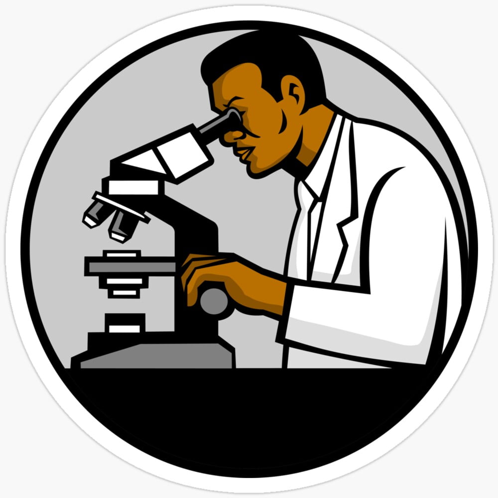 DOPASTICKER African American Research Scientist Mascot Sticker Phone ...