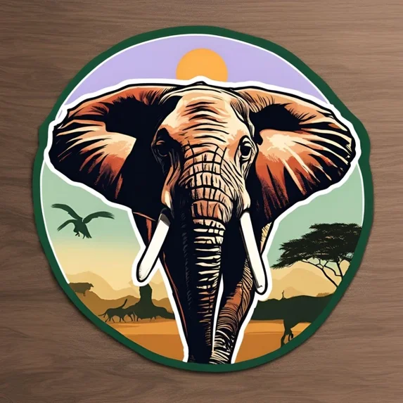 DOPASTICKER African Elephant Sticker Phone Decal Water Bottle Stickers ...