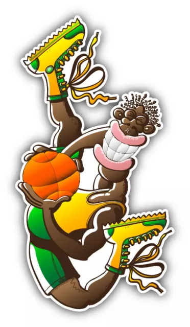 DOPASTICKER Afro Basketball Player Car Sticker Phone Decal Water Bottle ...