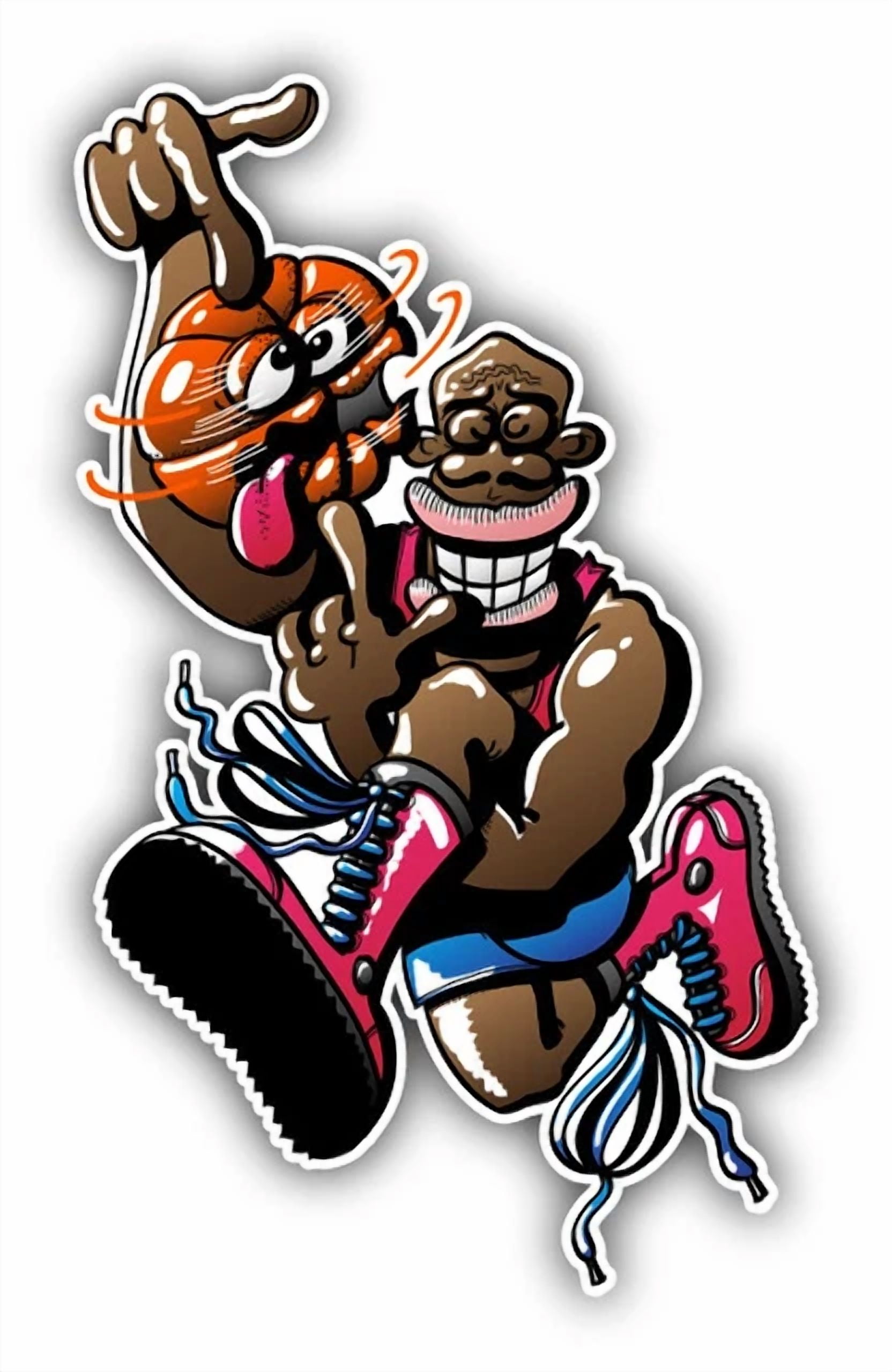 DOPASTICKER Afro Basketball Player Sticker Decal Phone Decal Water ...