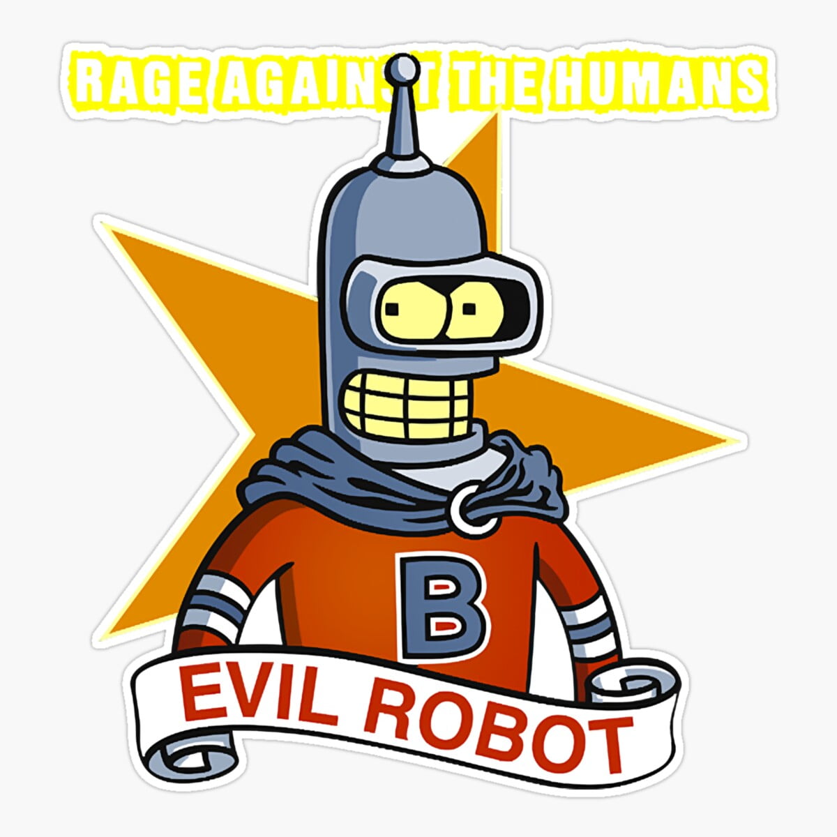 DOPASTICKER Against The Humans Robot Sticker, Phone Sticker Car ...