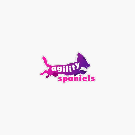 DOPASTICKER Agility Spaniels - Pink & Purple Sticker, Phone Sticker Car ...