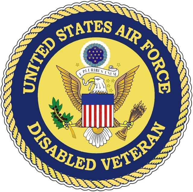 DOPASTICKER Air Force Disabled Veteran Sticker Laptop Sticker Round ...