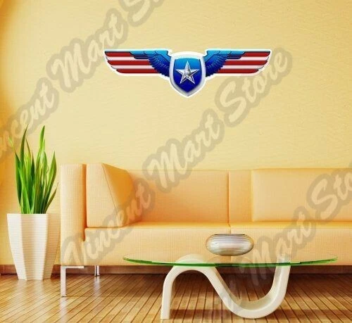 DOPASTICKER Air Force Us Army Flag Wings Navy Wall Sticker Room ...