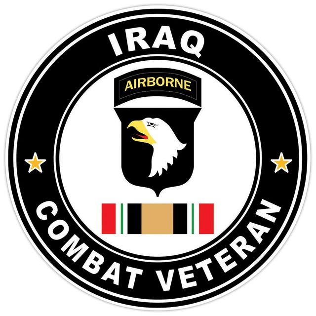 DOPASTICKER Airborne Division Iraq Combat Veteran Sticker Military ...
