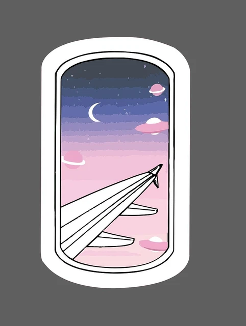 DOPASTICKER Airplane Sticker Galaxy Sticker Phone Sticker, Latop ...