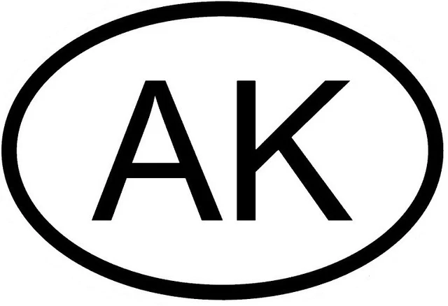 DOPASTICKER Ak Alaska Country Code Oval Sticker Phone Decal Water ...