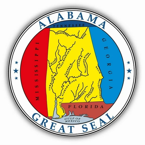 DOPASTICKER Alabama Seal Sticker Decal Phone Decal Water Bottle ...