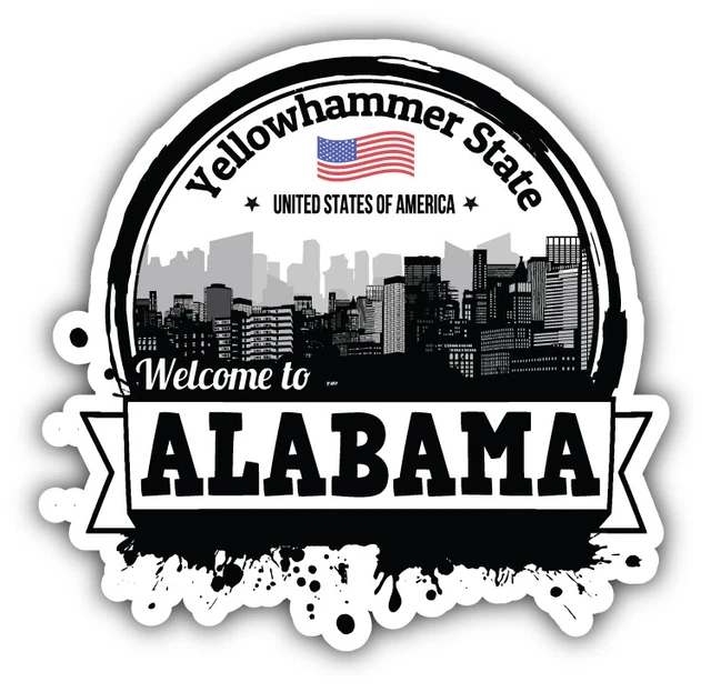 DOPASTICKER Alabama State Usa Label Sticker Decal Phone Decal Water ...