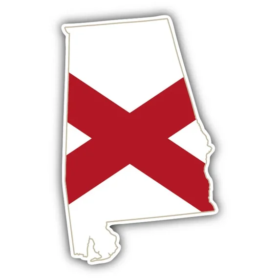 DOPASTICKER Alabama Usa State Map Flag Sticker Decal Phone Decal Water ...