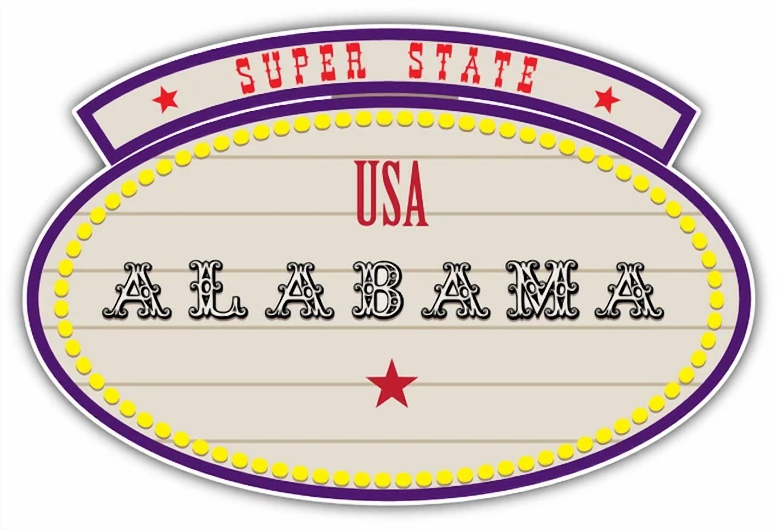 DOPASTICKER Alabama Usa Super State Retro Badge Car Sticker Decal Phone ...