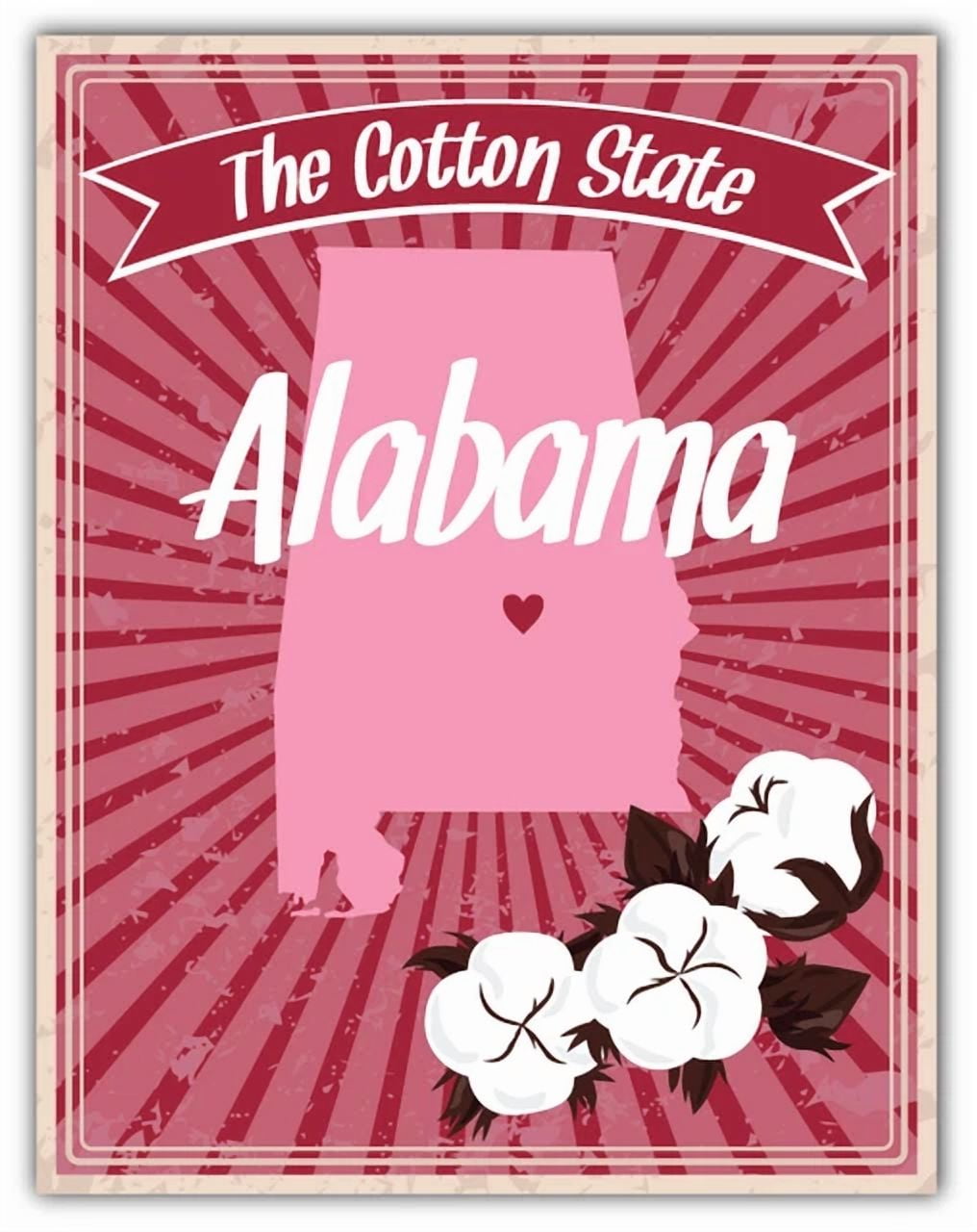 DOPASTICKER Alabama Usa The Cotton State Vintage Sticker Decal Phone ...
