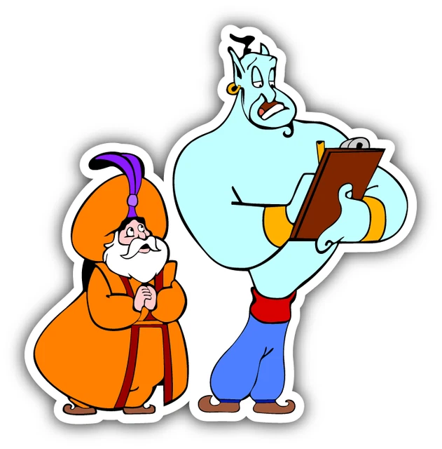 DOPASTICKER Aladdin Genie Cartoon Car Sticker Decal Phone Decal Water ...