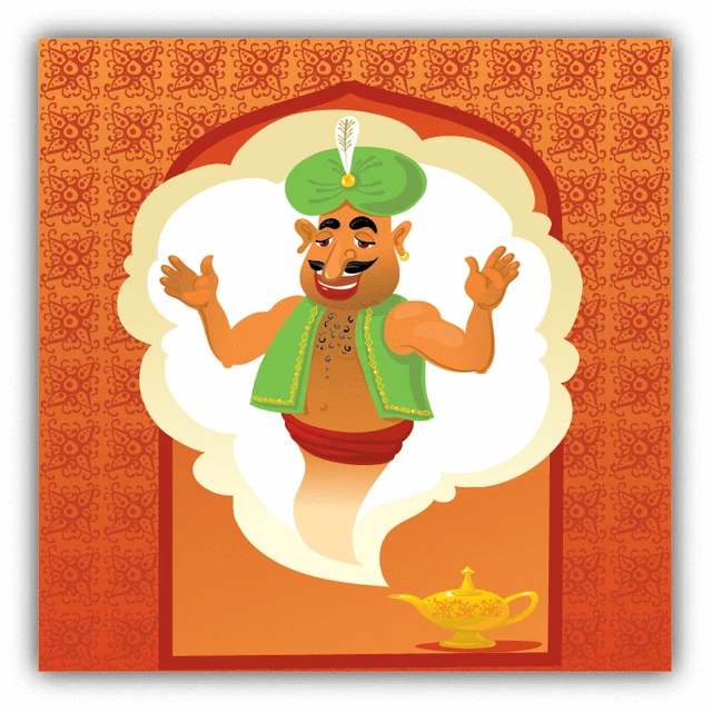 DOPASTICKER Aladdin Lamp And Genie Sticker Decal Phone Decal Water ...