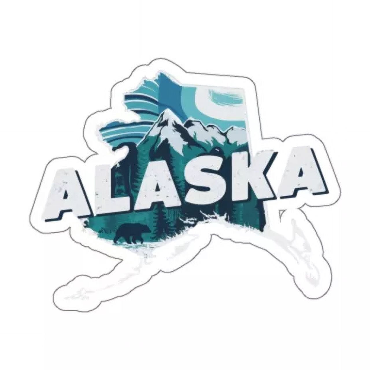 DOPASTICKER Alaska State Outline Design United States Of America ...