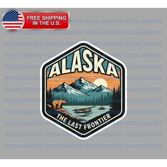 DOPASTICKER Alaska State Sticker Souvenir Travel Sticker Phone Sticker ...