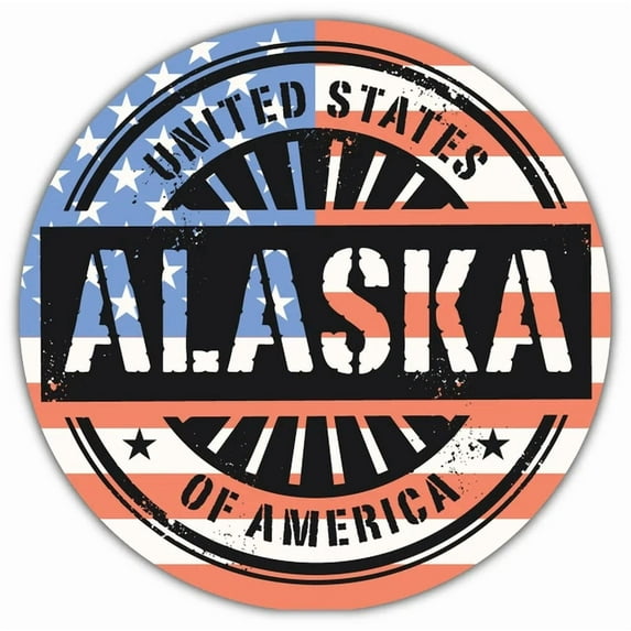DOPASTICKER Alaska State Usa Grunge Flag Badge Sticker Decal Phone ...