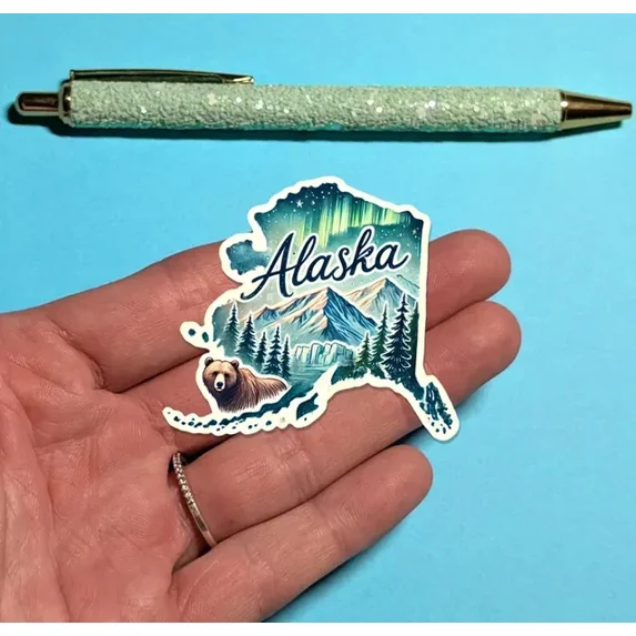 DOPASTICKER Alaska Travel Sticker Watercolor For Luggage, Laptop, Or ...