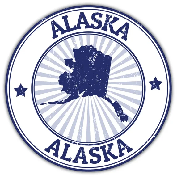 DOPASTICKER Alaska Usa Map State Grunge Badge Sticker Decal Phone Decal ...