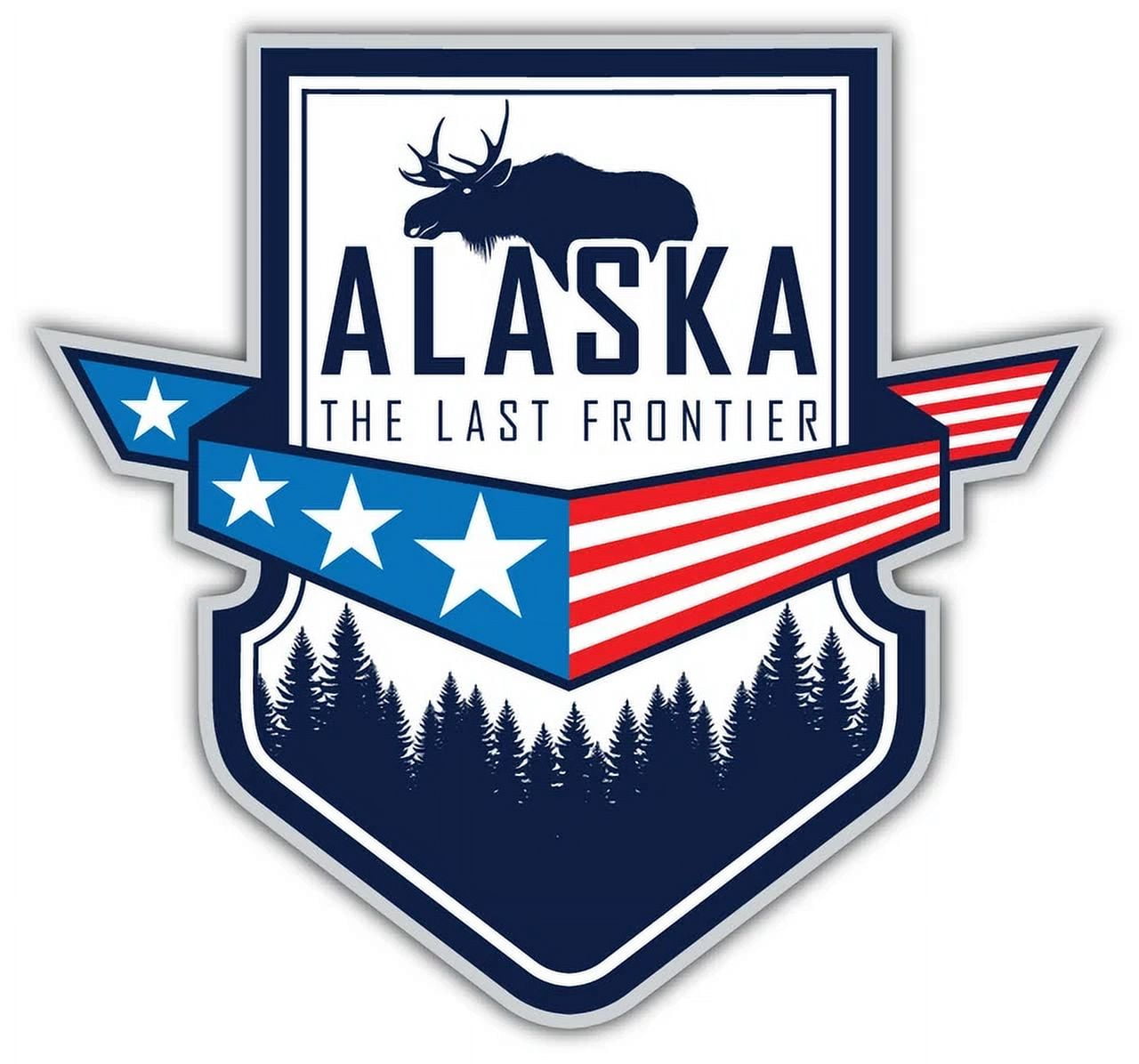 DOPASTICKER Alaska Usa State Flag Emblem Sticker Decal Phone Decal ...