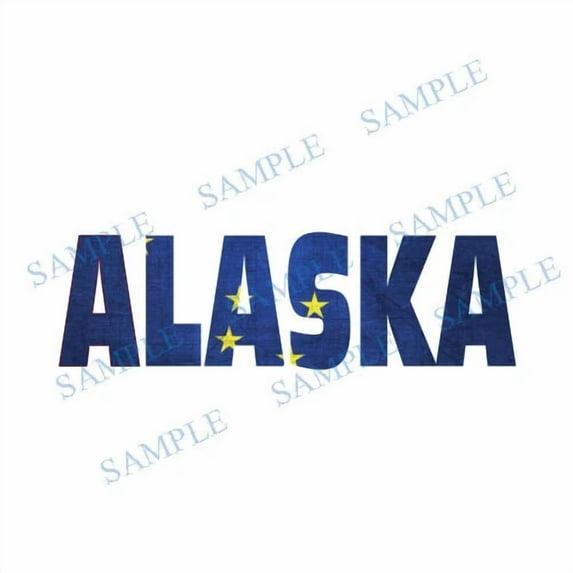 DOPASTICKER Alaska Usa State Flag Lettering Sticker Phone Sticker ...