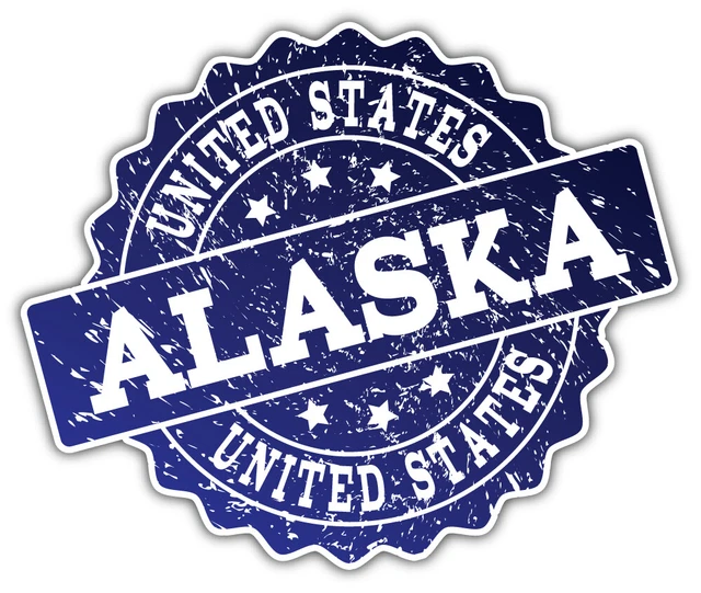 DOPASTICKER Alaska Usa State Grunge Badge Sticker Decal Phone Decal ...
