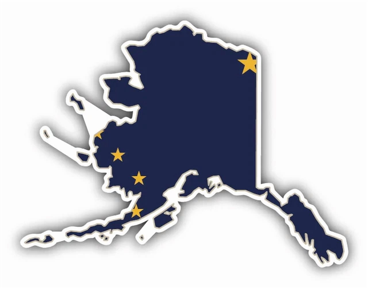 DOPASTICKER Alaska Usa State Map Flag Sticker Decal Phone Decal Water Bottle Stickers, Cars ...