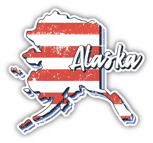 DOPASTICKER Alaska Usa State Map Flag Sticker Decal Phone Decal Water ...