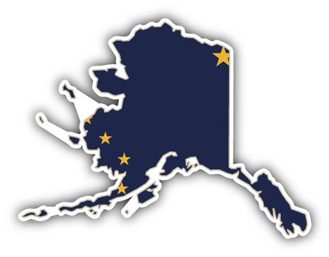 DOPASTICKER Alaska Usa State Map Flag Sticker Decal Phone Decal Water ...