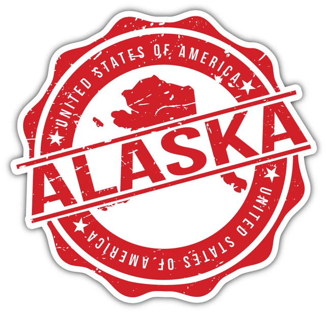 DOPASTICKER Alaska Usa State Map Grunge Emblem Sticker Decal Phone ...
