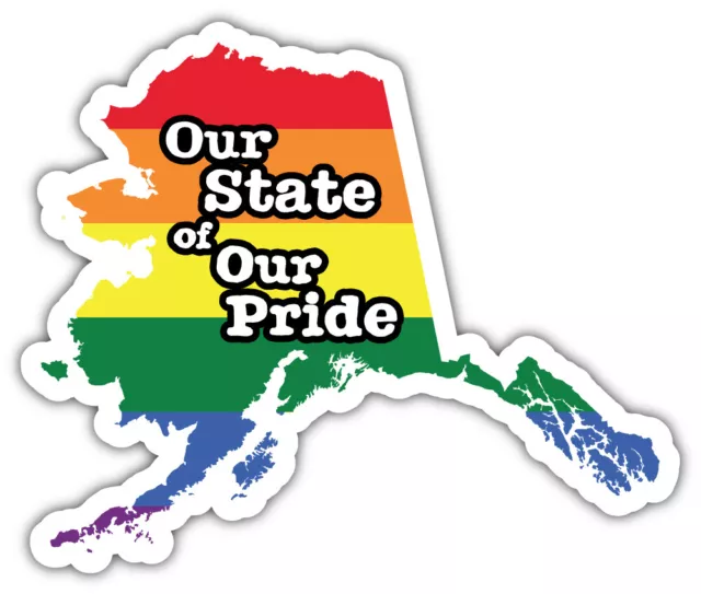 DOPASTICKER Alaska Usa State Rainbow Map Car Sticker Decal Phone Decal ...