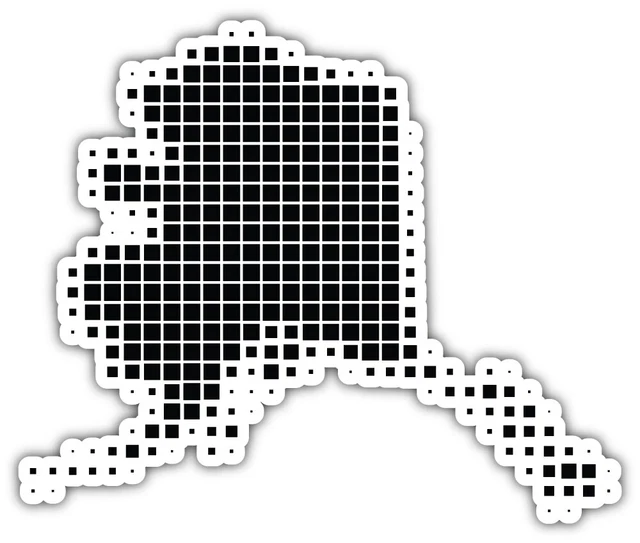 DOPASTICKER Alaska Usa State Squares Map Car Sticker Decal Phone Decal ...