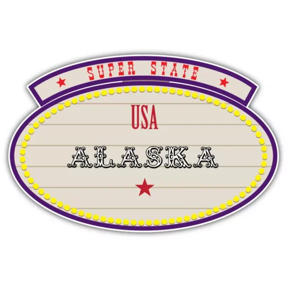 DOPASTICKER Alaska Usa Super State Retro Badge Car Sticker Decal Phone ...