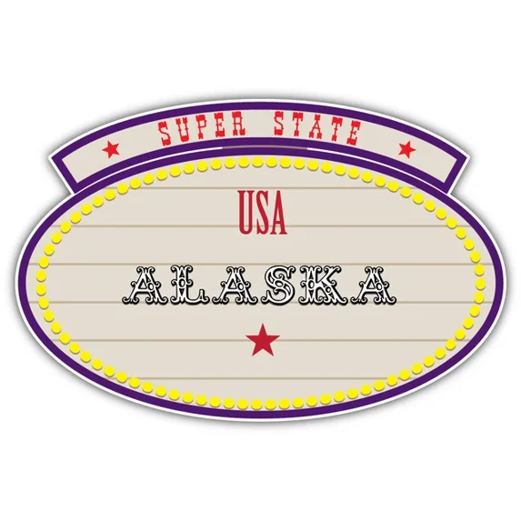 DOPASTICKER Alaska Usa Super State Retro Badge Sticker Decal Phone ...
